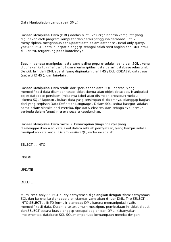 (DOC) Data Manipulation Language Tugas 2
