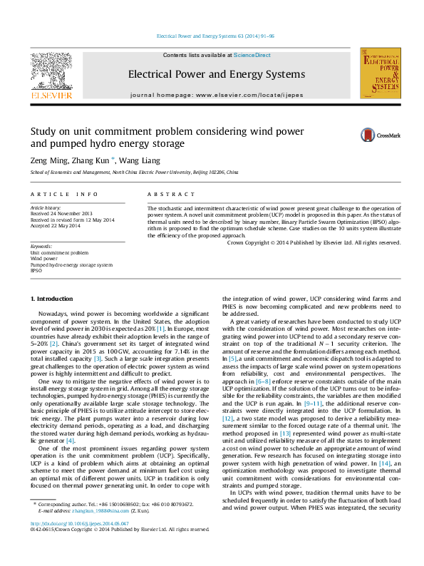 (PDF) Study on unit commitment problem considering wind power and ...