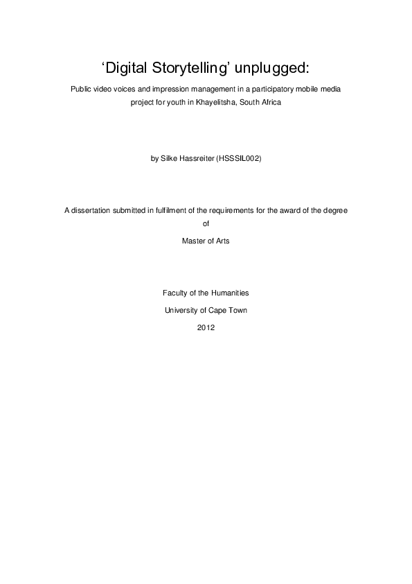 (PDF) ‘Digital Storytelling’ unplugged: Public video voices and ...