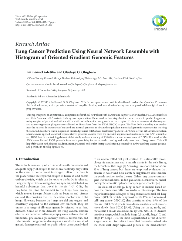 Pdf Lung Cancer Prediction Using Neural Network Ensemble With Histogram Of Oriented Gradient