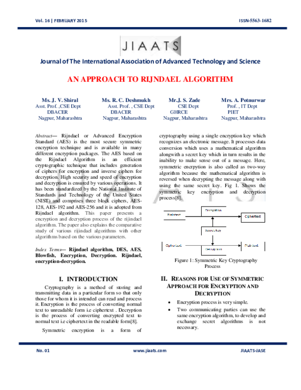 Pdf An Approach To Rijndael Algorithm 6788