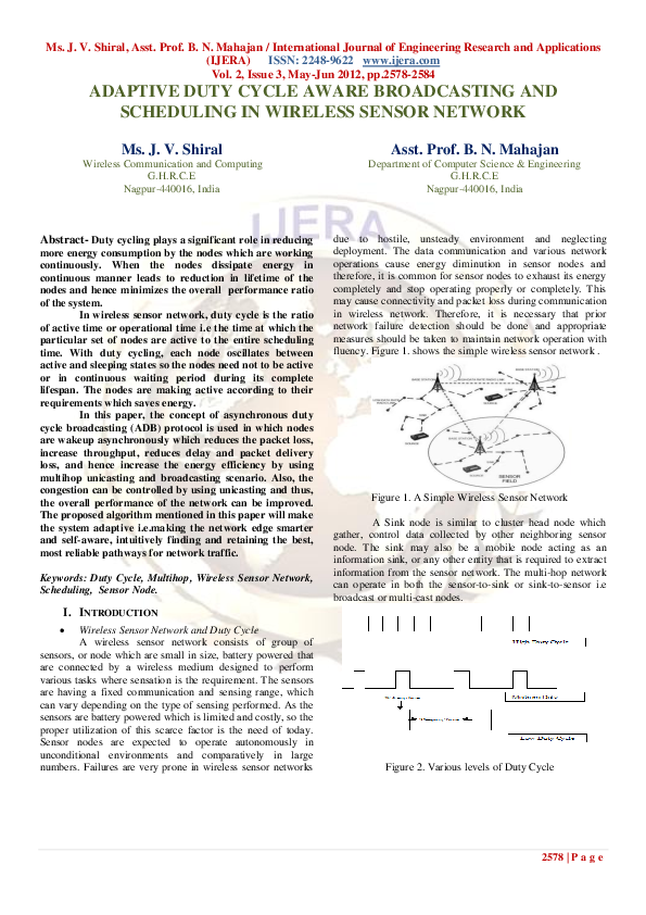 (PDF) Efficient Duty Cycle Management in Sensor Networks