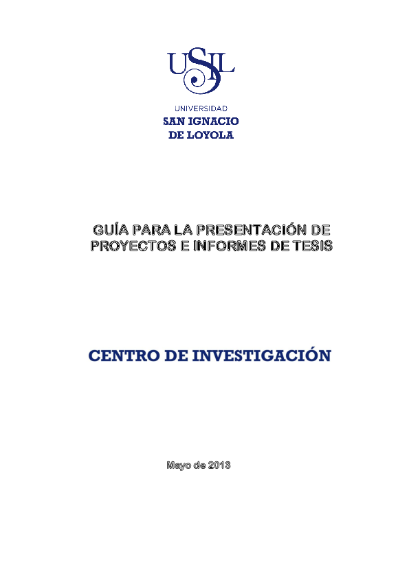 (PDF) GUÍA PARA LA PRESENTACIÓN DE PROYECTOS E INFORMES DE TESIS