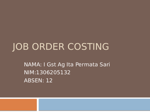 (PPT) JOB ORDER COSTING