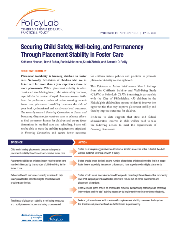 (PDF) Securing child safety, well-being, and permanency through ...