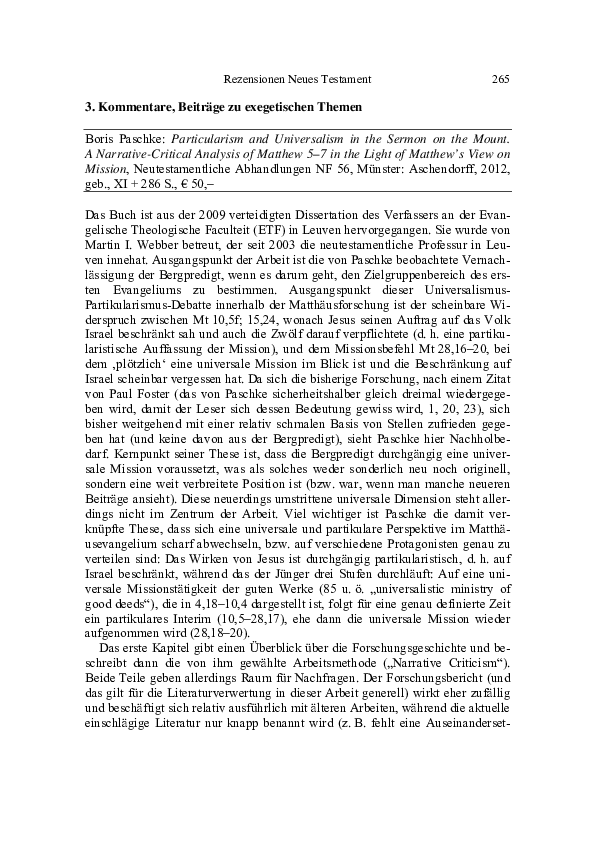 (PDF) Boris Paschke. Particularism and Universalism in the Sermon of ...