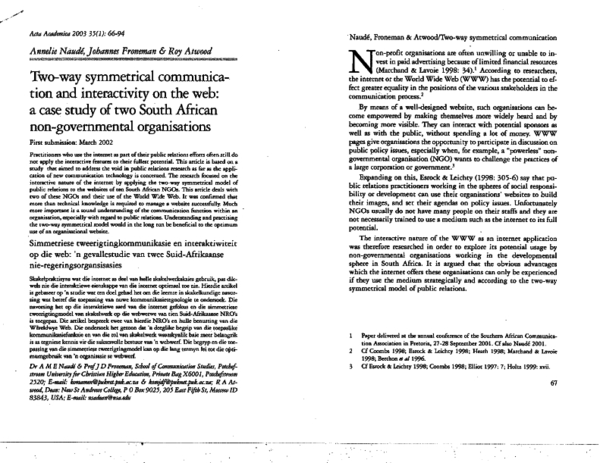 (PDF) Two-Way Symmetrical Communication and Interactivity on the Web: A ...