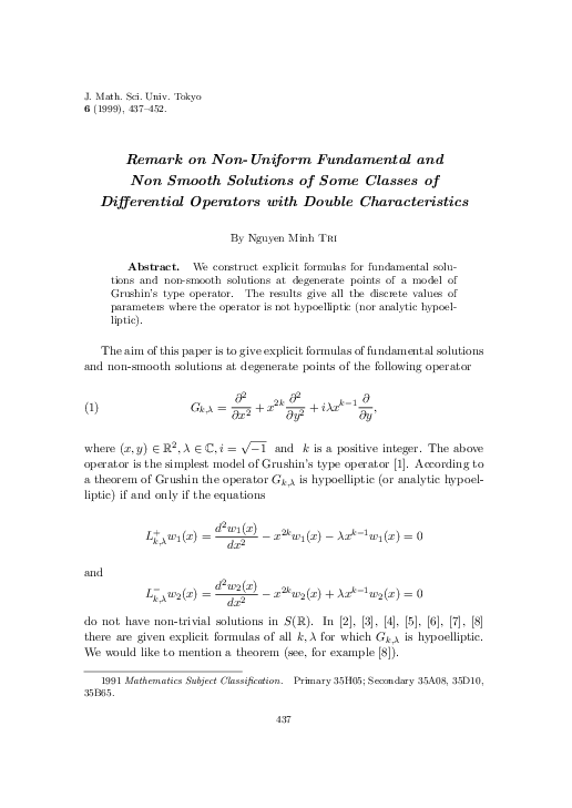 (PDF) Remark on Non-Uniform Fundamental and Non Smooth Solutions of Some Classes of Differential ...