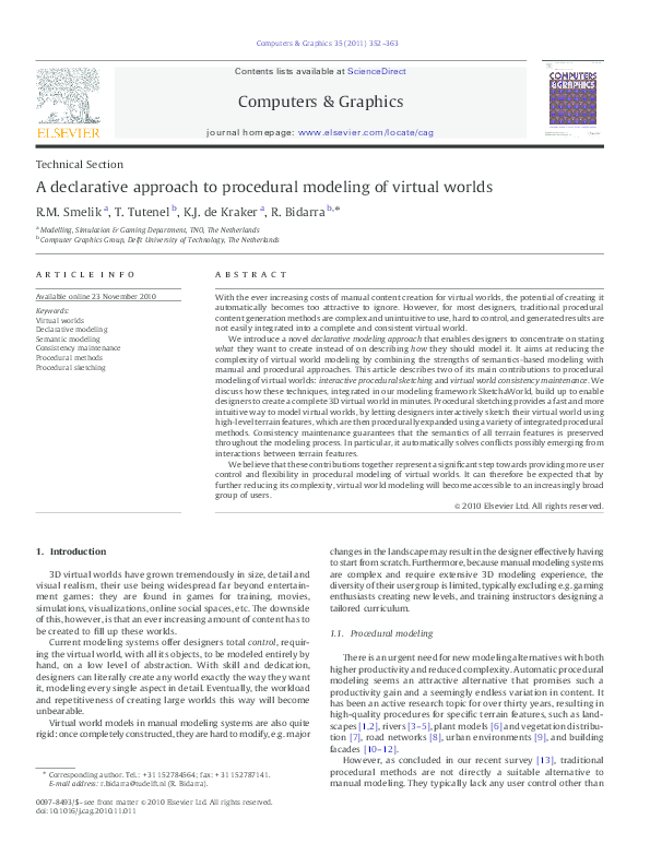 (PDF) A declarative approach to procedural modeling of virtual worlds (PDF) A declarative approach to procedural modeling of virtual worlds