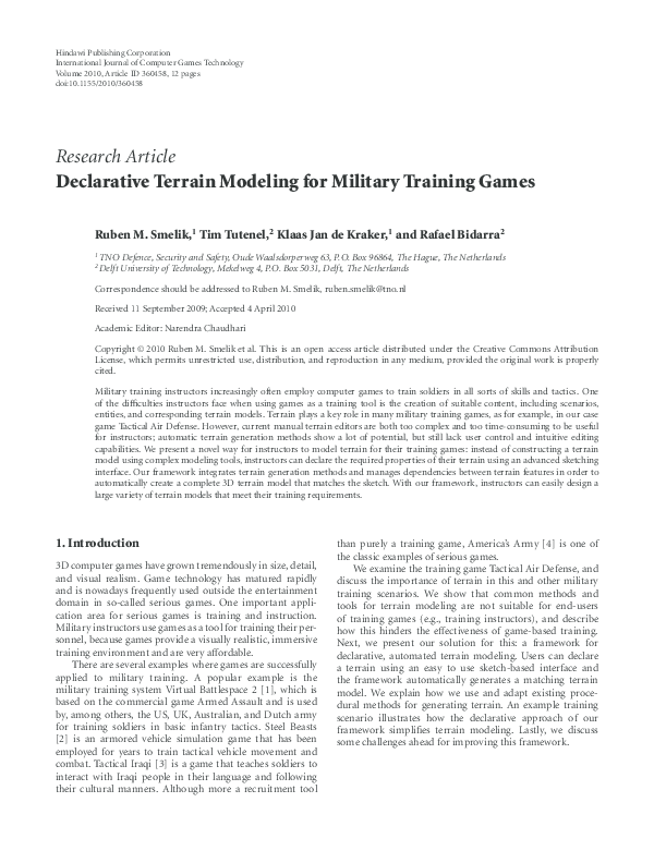 (PDF) Declarative terrain modeling for military training games
