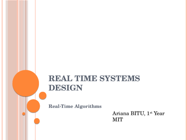 (PPT) Real Time System Design - Algorithms