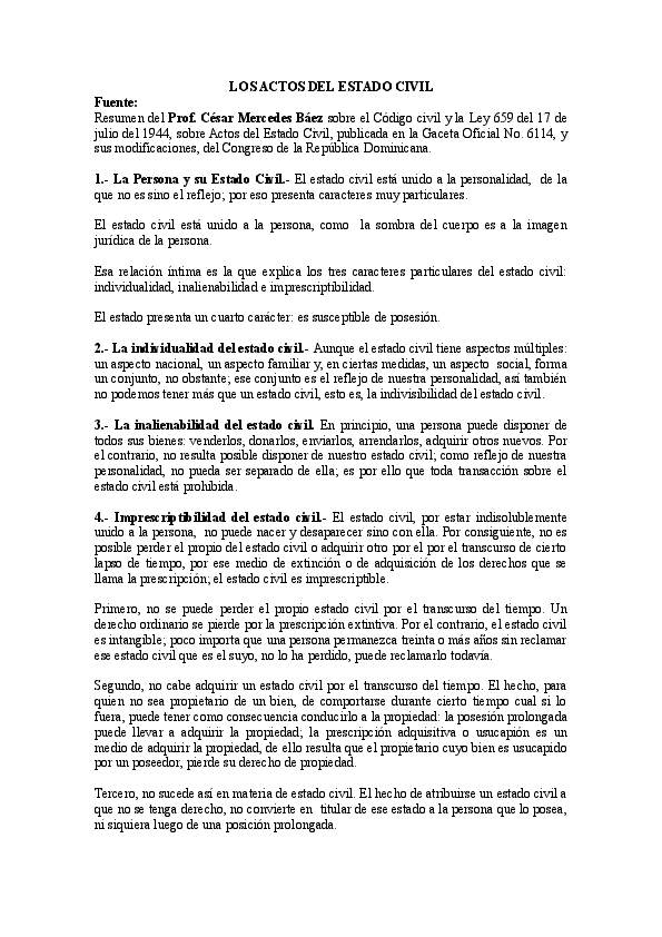 (DOC) LOS ACTOS DEL ESTADO CIVIL 1