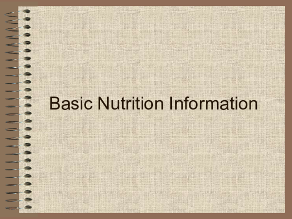 (PPT) Basic Nutrition