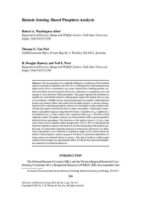 (PDF) Remote Sensing-Based Piosphere Analysis