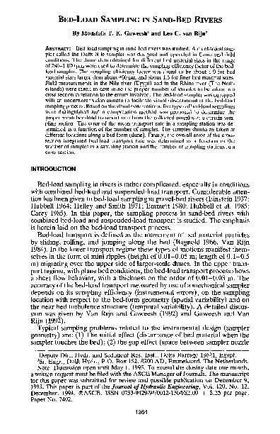 (PDF) Bed-Load Sampling in Sand-Bed Rivers