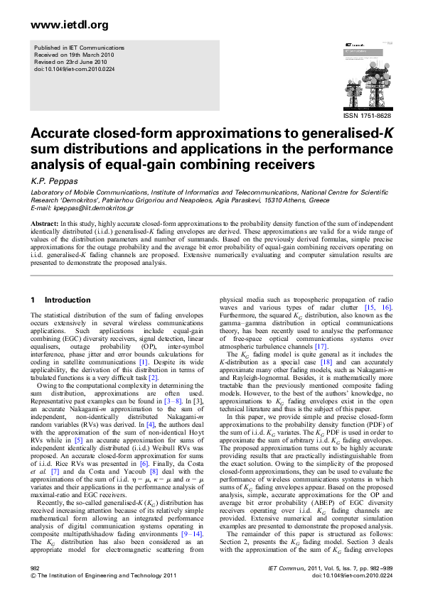 Accurate Closed Form Approximations To Generalised K Sum Distributions