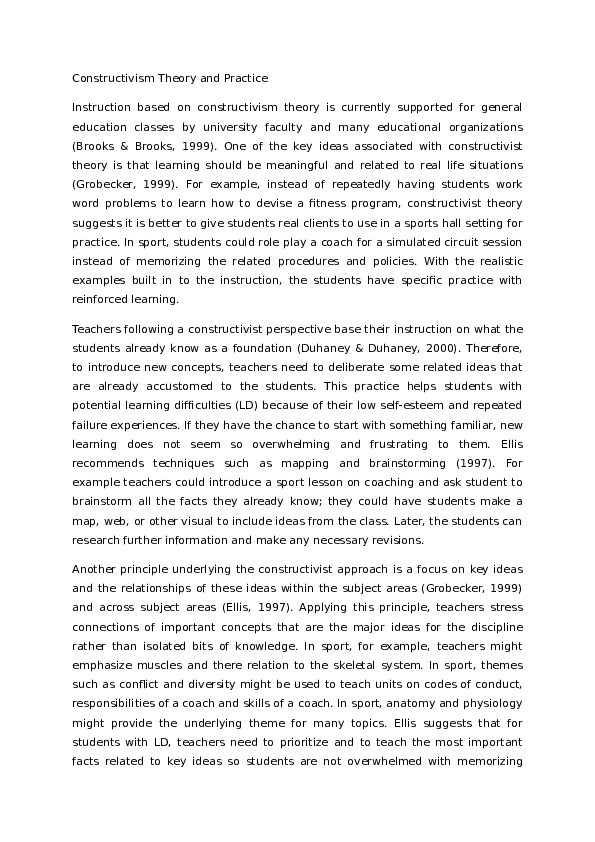 (DOC) Constructivism Theory and Practice