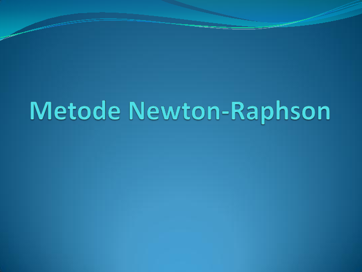 (PDF) metode Newton-Rhapson