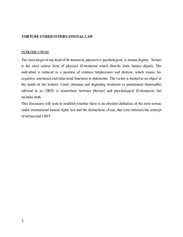 Doc Torture Under International Law