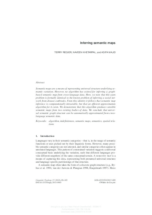 (PDF) Inferring semantic maps
