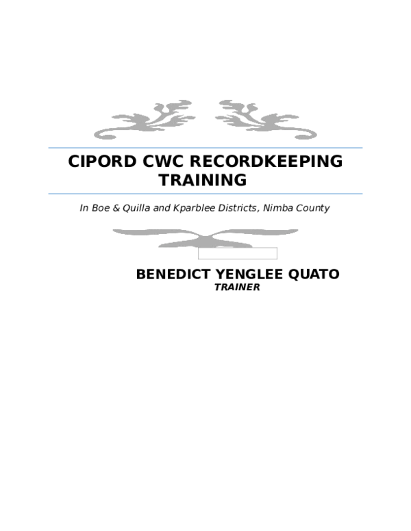 (DOC) Community WASH Committee(CWC) Training Report-2014