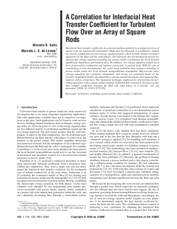 (PDF) A correlation for interfacial heat transfer coefficient for ...