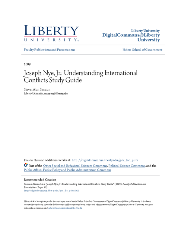 (PDF) understanding international conflicts