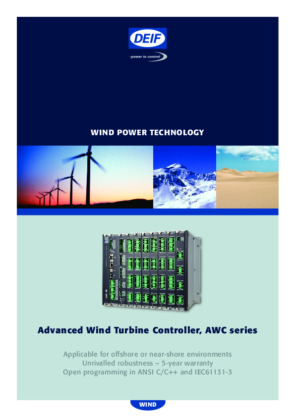 (PDF) WIND PoWer TechNology Advanced Wind Turbine controller, AWc series