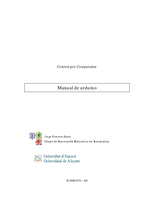 (PDF) Control por Computador Manual de arduino