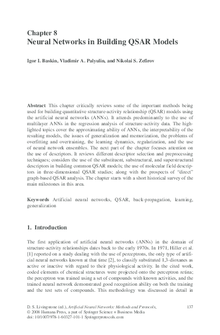(PDF) Chapter 8. Neural networks in building QSAR models