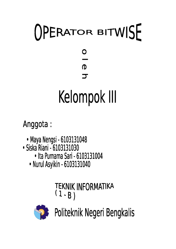 (DOC) OPERATOR BITWISE MENGGUNAKAN BAHASA C