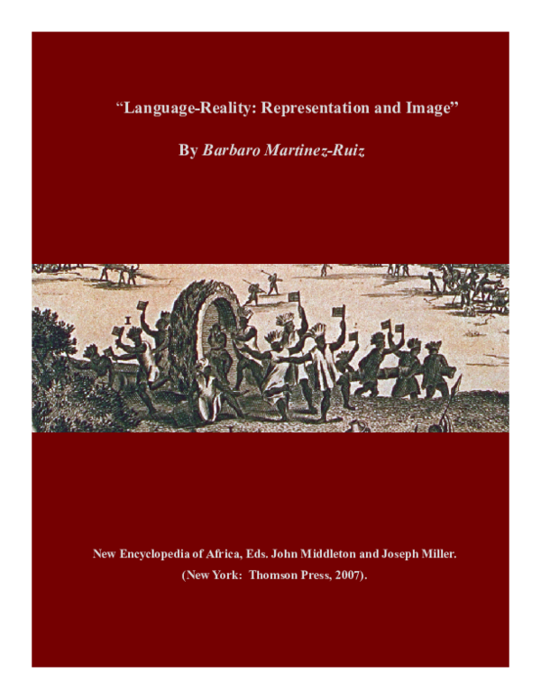 (PDF) Language-Reality: Representation and Image