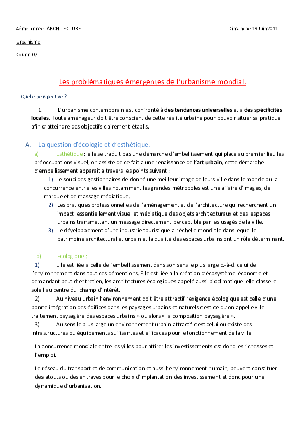 (PDF) Urbanisme-cours-7-les-problc3a9matiques-c3a9mergentes-de-l ...