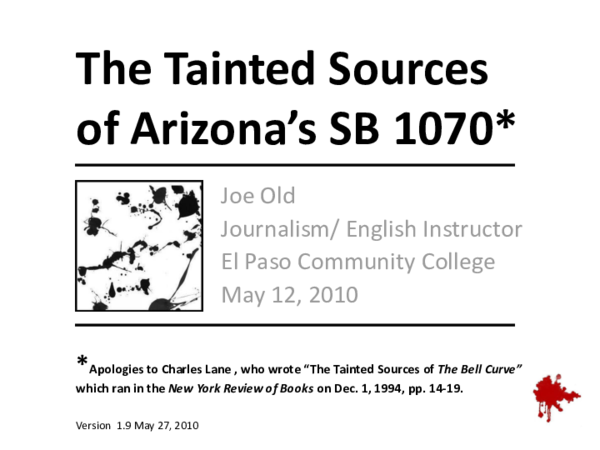 (PDF) The Tainted Sources of Arizona's SB 1070