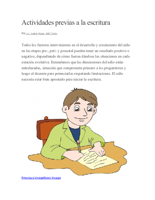 (DOC) Actividades previas a la escritura