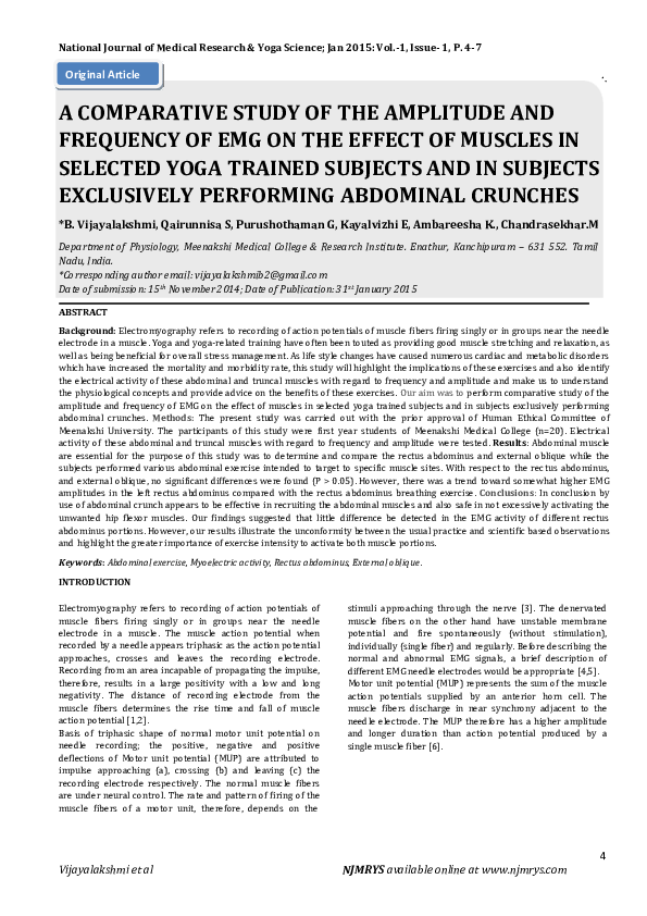 (PDF) EMG activation of abdominal muscles in the crunch exercise ...