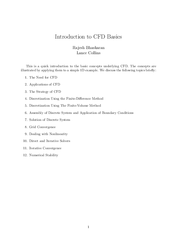 (PDF) Introduction to CFD Basics