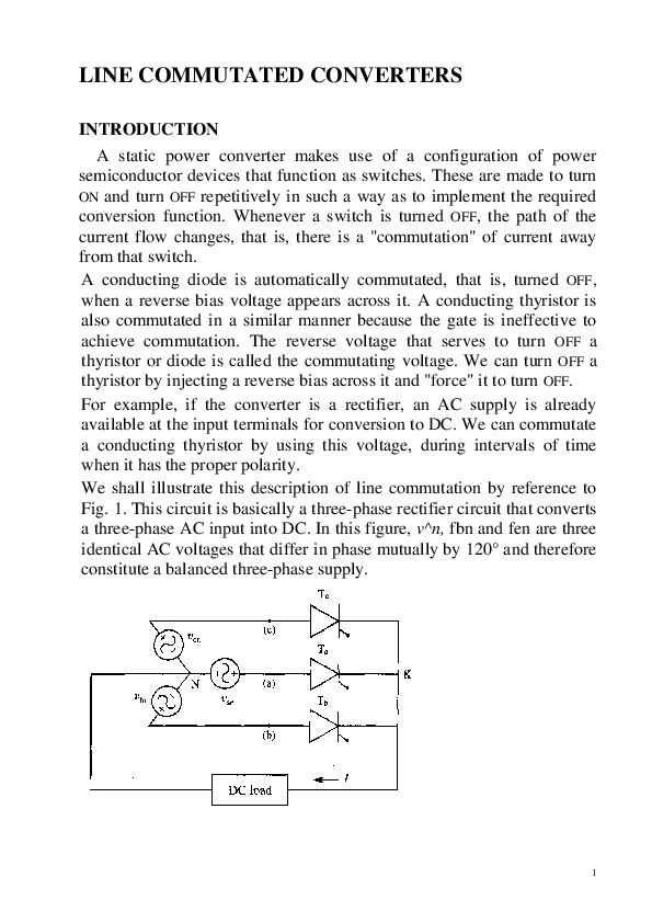Pdf Line Commutated Converters