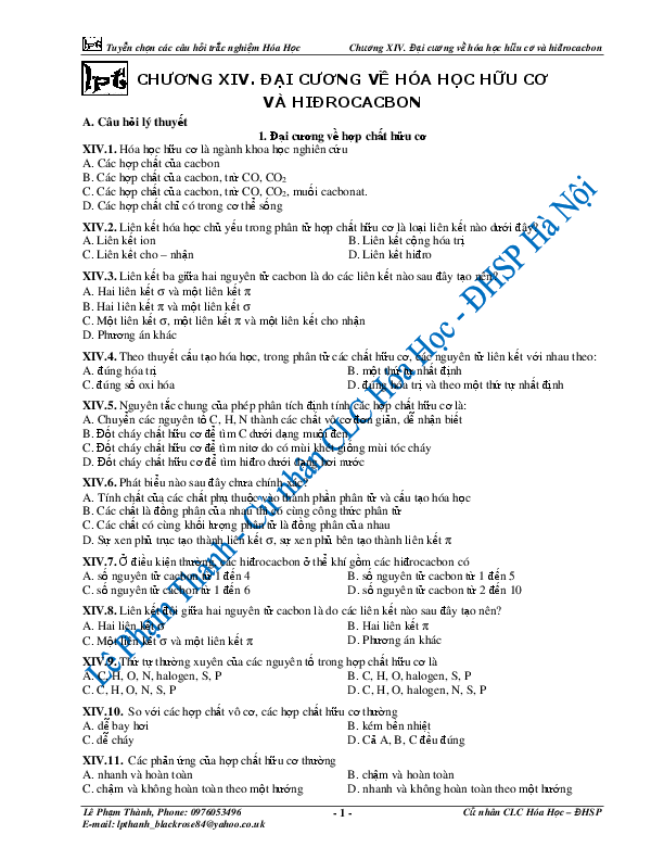 (PDF) [Hoa Hoc THPT]Tuyen Chon Cau Hoi Trac Nghiem Chuong XIV-Dai Cuong Ve Hoa Hoc Huu Co Va ...