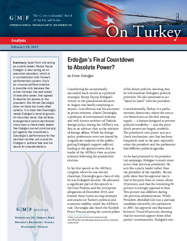 (PDF) Erdogan's Final Countdown to Absolute Power? (On Turkey)