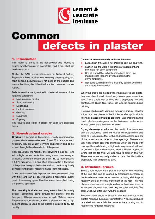(PDF) Common defects in plaster