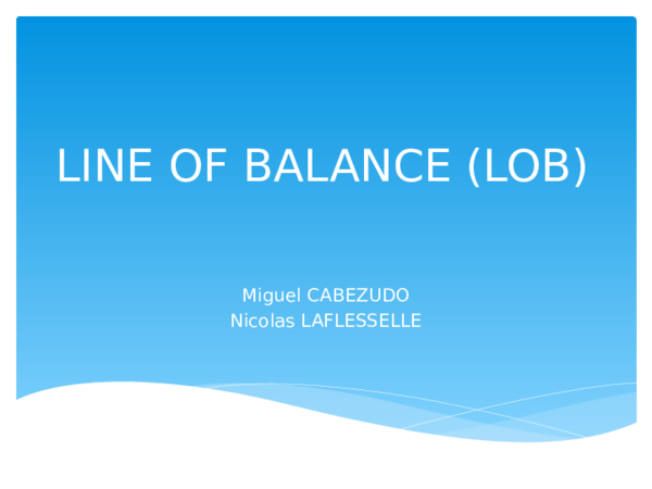 (PPT) Line of balance