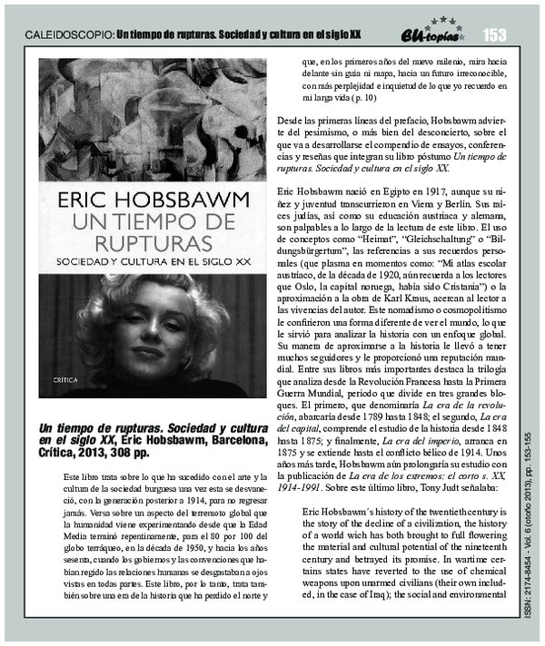 (PDF) Un tiempo de rupturas. Sociedad y cultura en el siglo XX