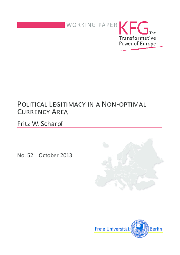 (PDF) KFG Working Paper 52 by Fritz W. Scharpf "Political Legitimacy in ...