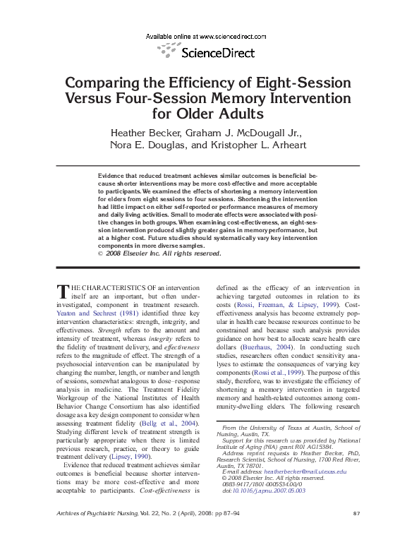 (PDF) Comparing the Efficiency of Eight-Session Versus Four-Session ...