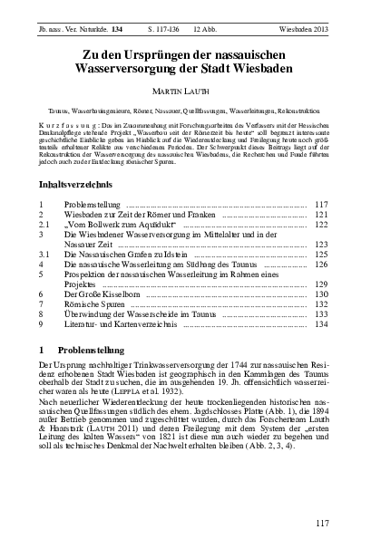 (PDF) Zu den Ursprüngen der nassauischen Wasserversorgung der Stadt ...