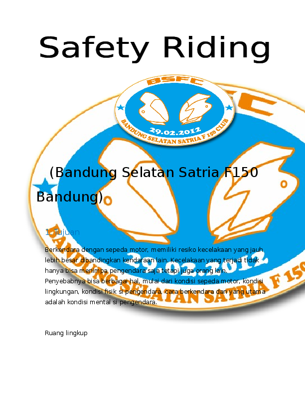 (DOC) Safety Riding