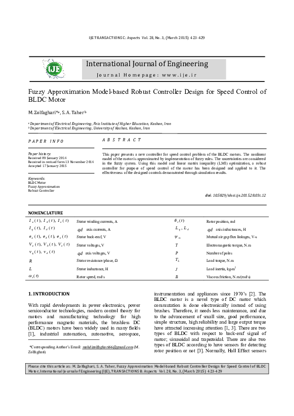 Pdf Fuzzy Approximation Model Based Robust Controller Design For