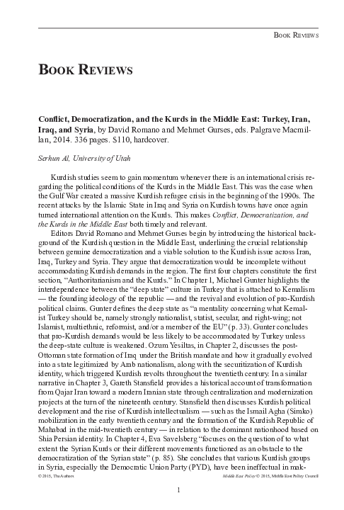 (PDF) Review of Conflict, Democratization, and the Kurds in the Middle ...