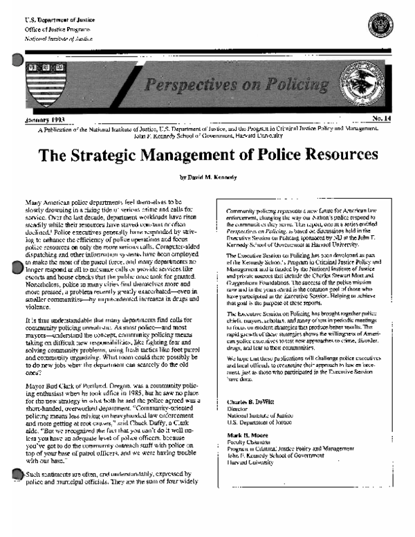 (PDF) The Strategic Management of Police Resources